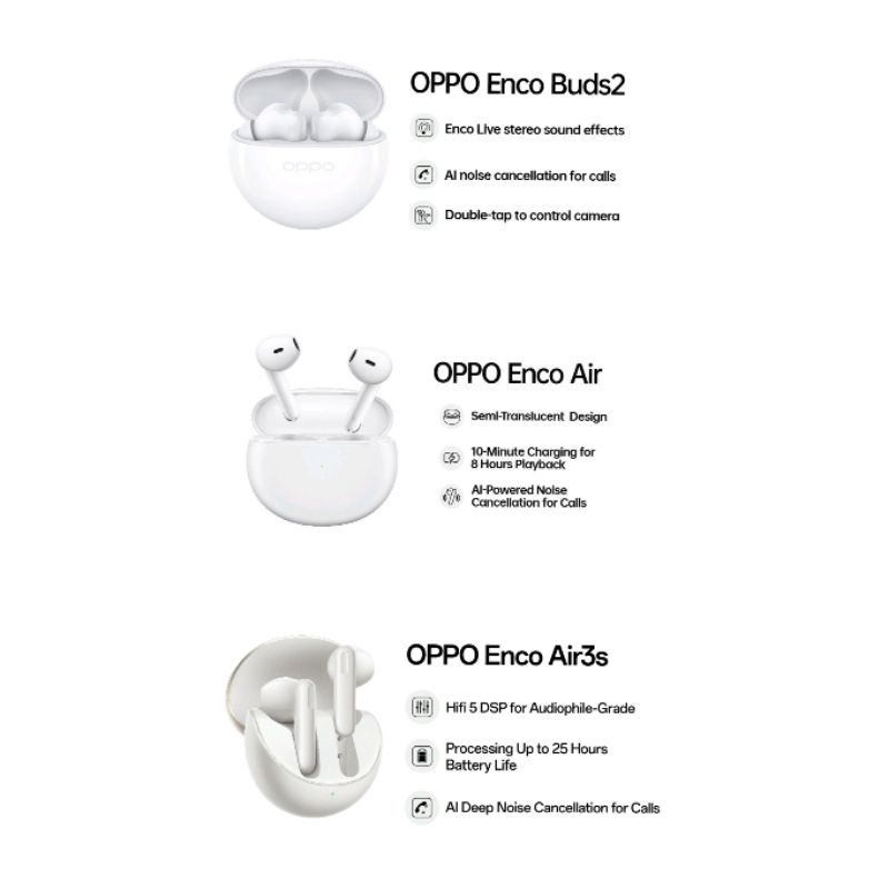 OPPO Enco Buds /Enco Air Series 24Hr Battery Life IP54 Water Resistant ...