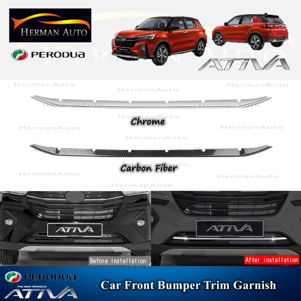 HermanAuto Perodua Ativa Front Bumper Trim Garnish Accessories | Shopee ...
