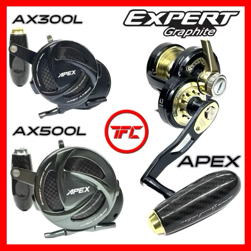 Expert Graphite Apex AX300L AX500L Overhead Slow Jigging Reel Baitcast ...
