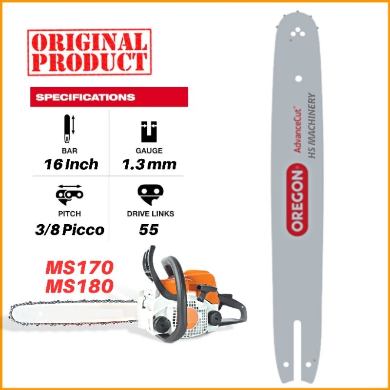OREGON MS170 MS172 MS180 MS182 14" 16" Chainsaw Guide Bar Plate Papan ...