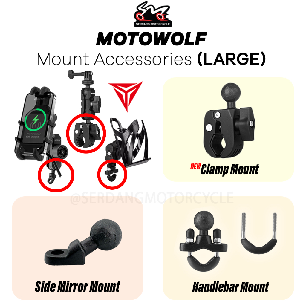 MOTOWOLF Large Joint Ball Clamp Mounting Holder Accessories Phone ...