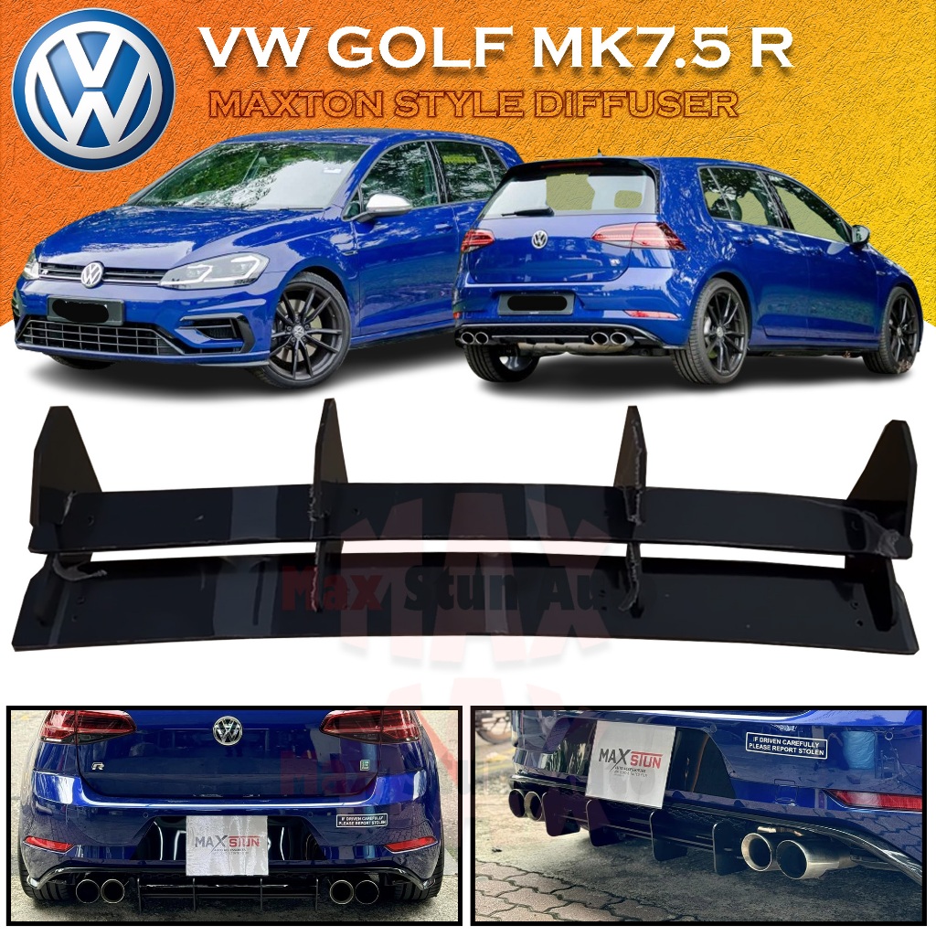 VOLKSWAGEN GOLF MK7.5 R MAXTON DESIGN REAR DIFFUSER VW GOLF 7.5R GOLF R ...
