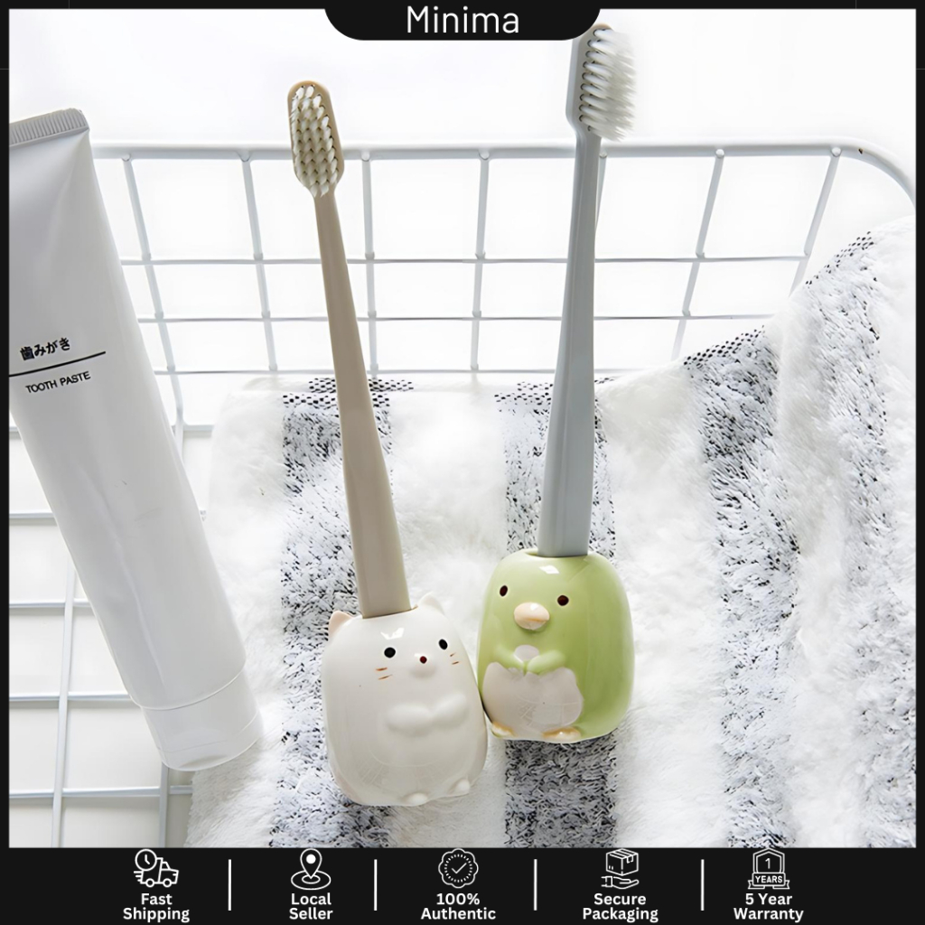 MINIMA Ceramic Toothbrush Holder Cute Cartoon Toothbrush Stand For Kids ...