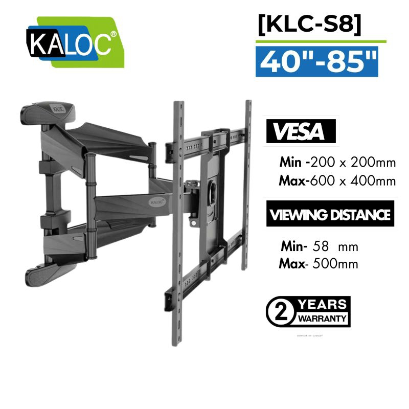 KALOC X6 40"-85" Extra Large & Heavy Duty SLIM Full Motion Adjustable ...