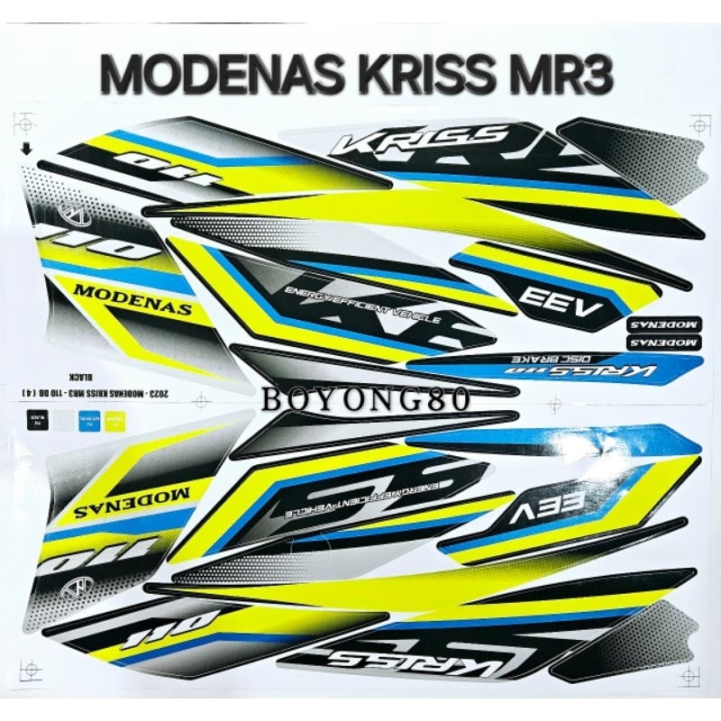 MODENAS KRISS MR3 110 2023 ( 4 ) BODY STICKER ( READY STOCK ) | Shopee ...