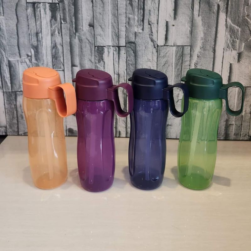 Tupperware Water Bottle Botol Air Slim Eco Bottle with straw and handle ...