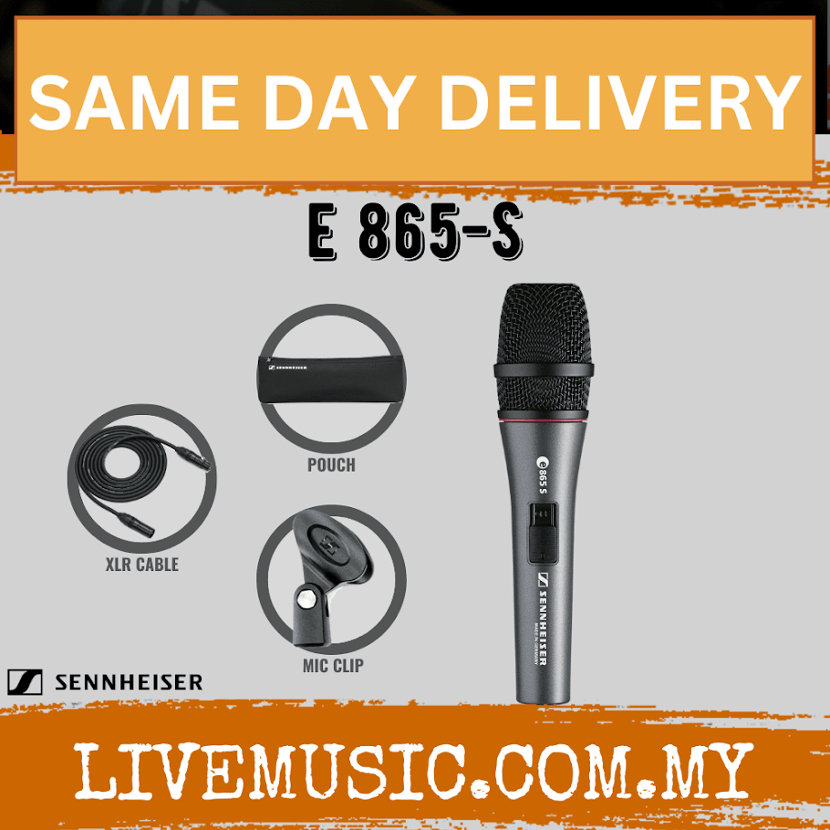 Sennheiser E 865-S Handheld Condenser Microphone with On/Off Switch and FREE Mic Cable ( E865S ...