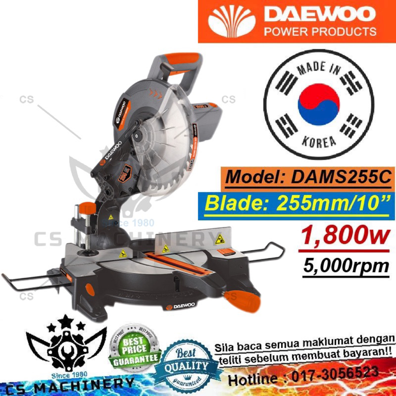 HeavyDuty!! Daewoo DAMS255C Mitre Saw 10” / 255mm 1800watt | Shopee Malaysia