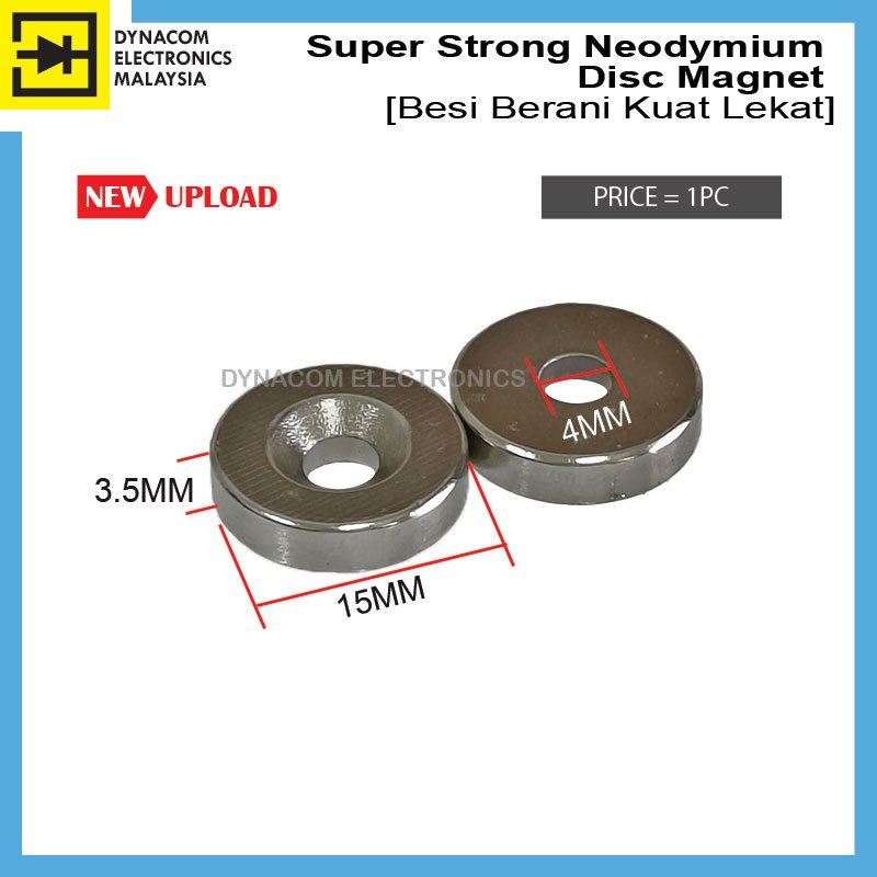 15X3.5MM+4MM Super Strong Neodymium Disc Magnet [Besi Berani Kuat Lekat ...