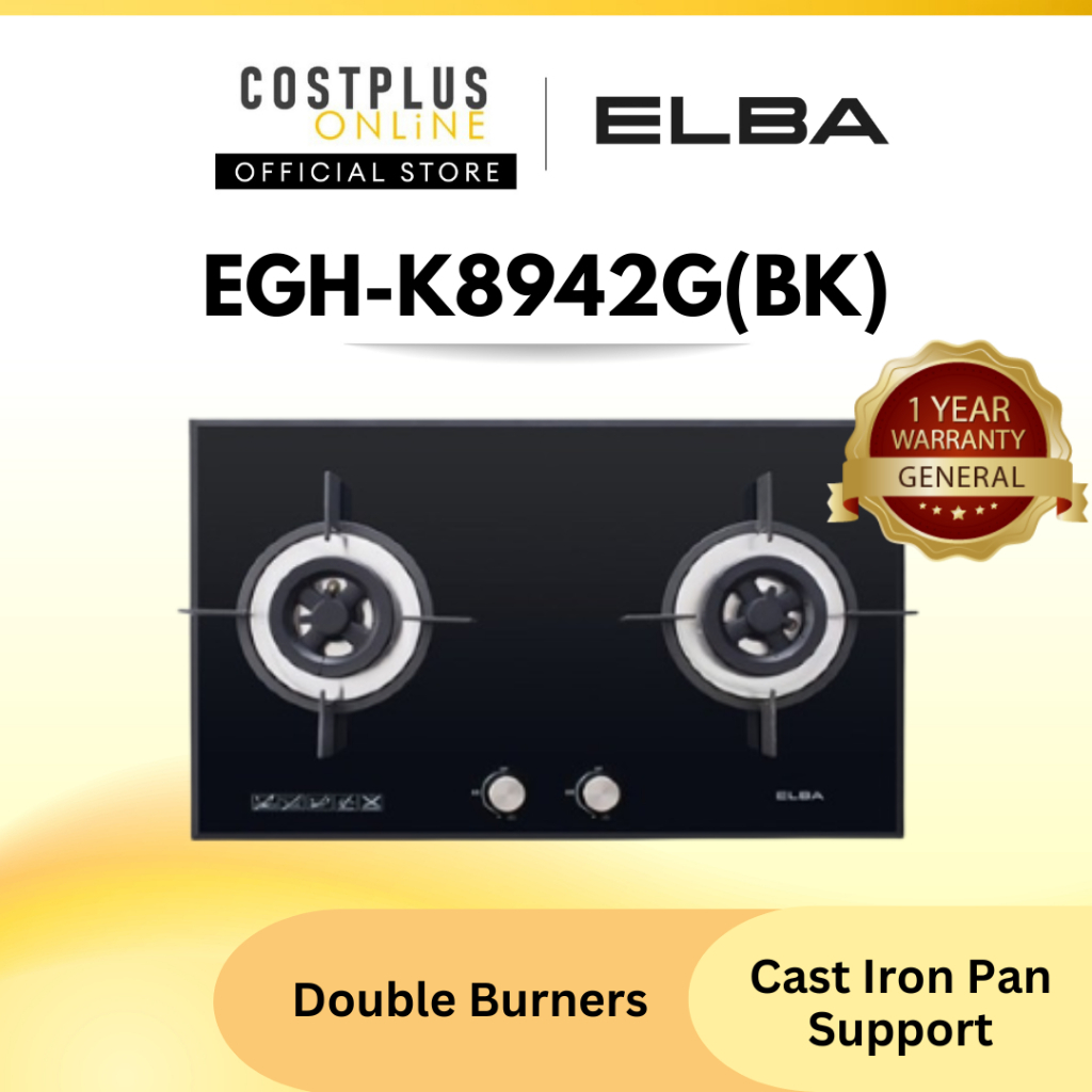 ELBA EGH-K8942G(BK) Double Burners Built-in Glass Hob - 玻璃炉 | Shopee Malaysia