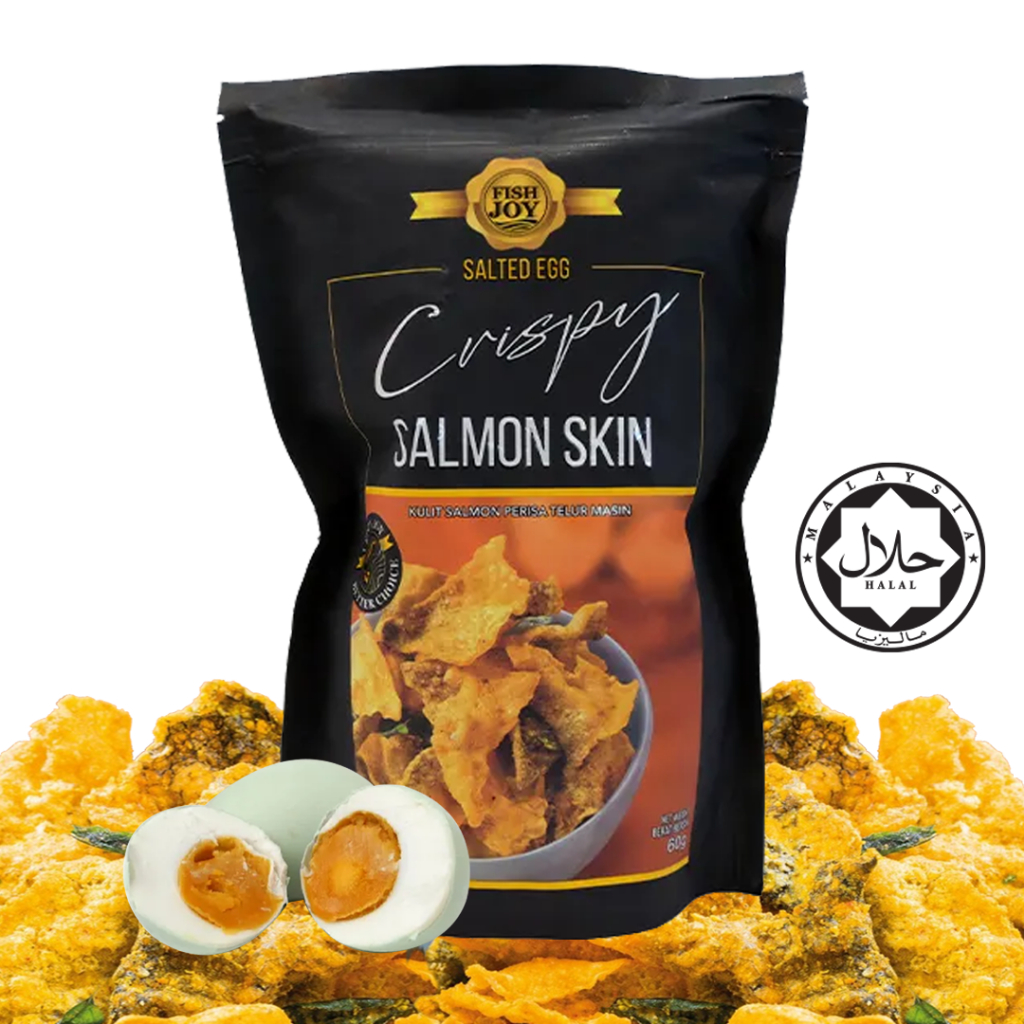 Salted Egg Crispy Salmon Skin 100% Salmon Skin Snacks Halal Food ...