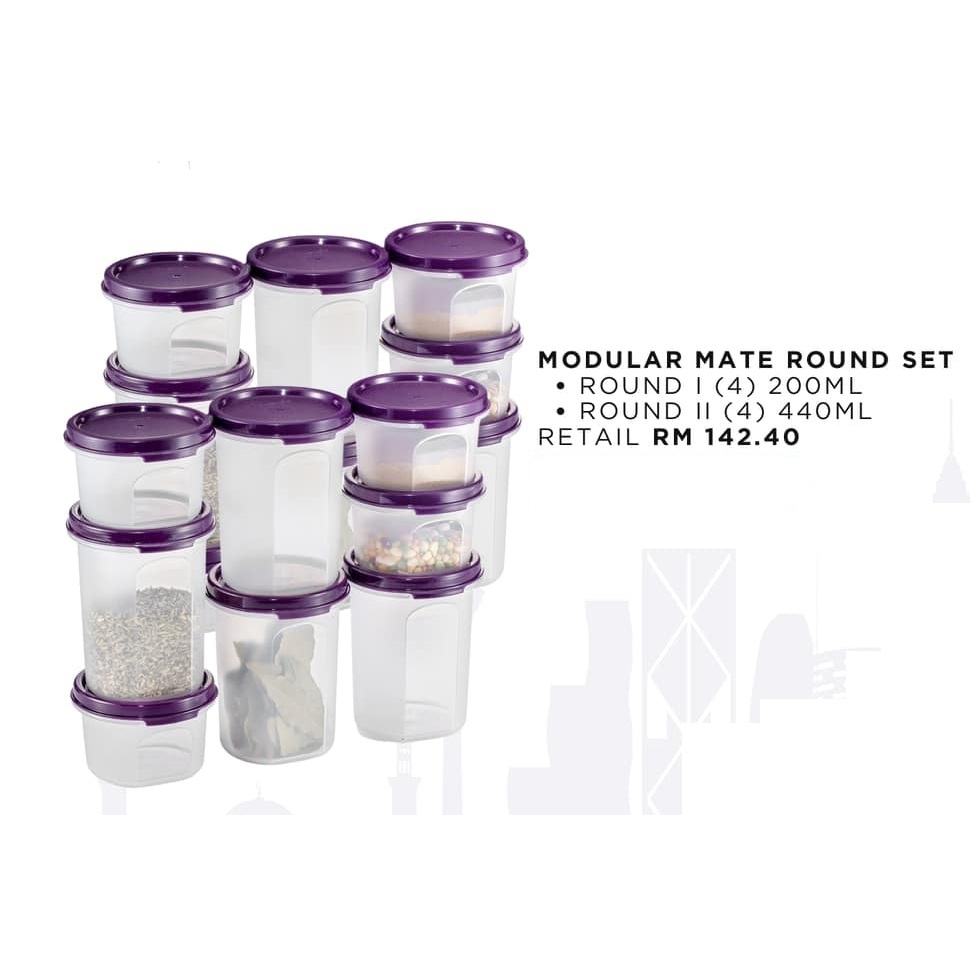 Tupperware Modular Mates Round Set 8pcs | Shopee Malaysia