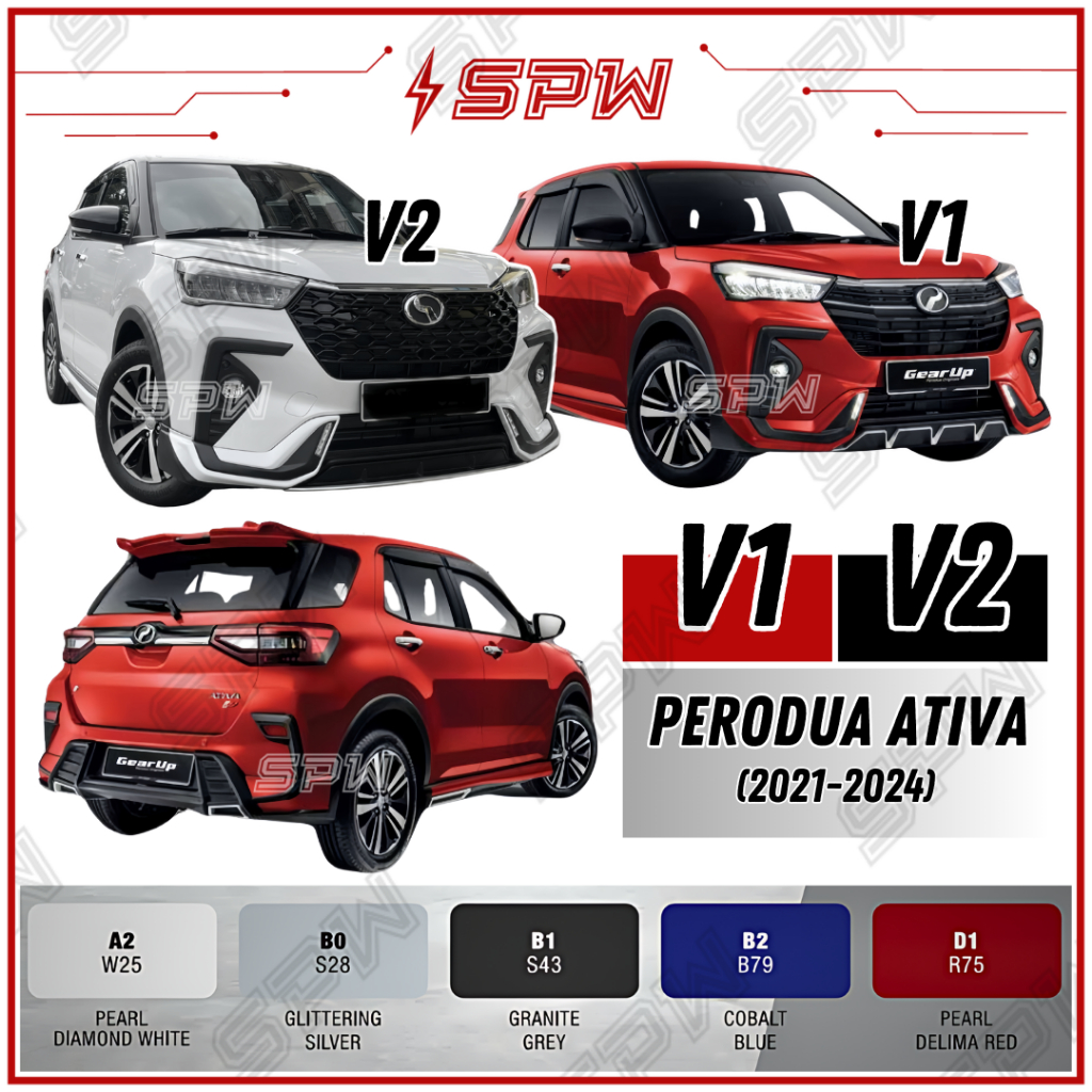 Perodua Ativa (2021-2025) V1 V2 Gear Up Bodykit GU Body Kit Front ...
