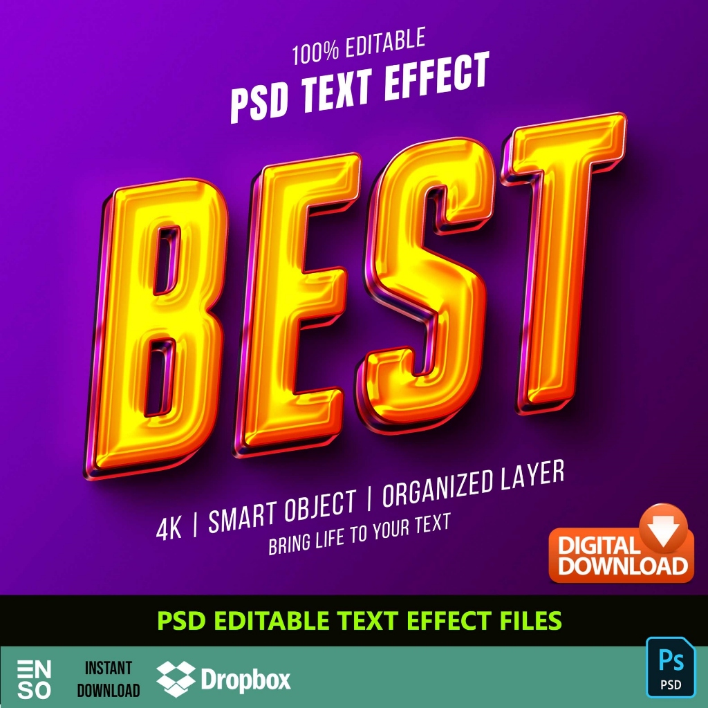 PSD Text Effect Stylish Text | Editable Text Logo | Creative Colorful ...