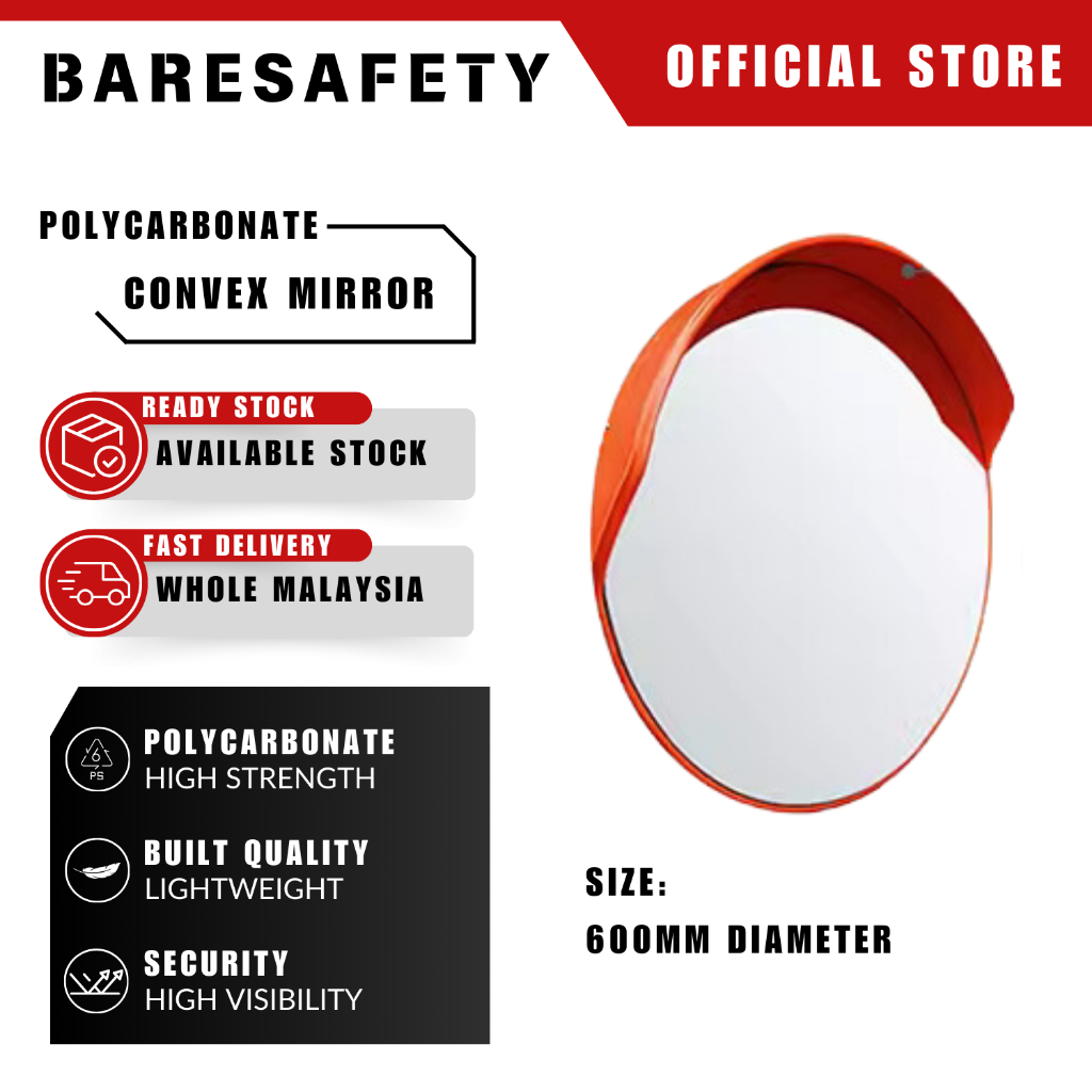 BARESAFETY Polycarbonate Convex Mirror 600MM/800MM [ Ready Stock ...