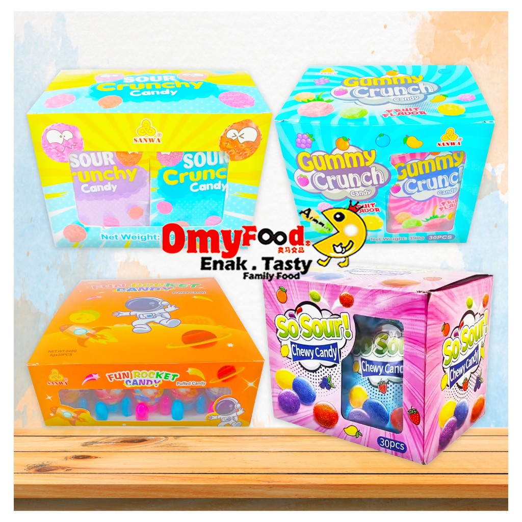 240g / 390g Sanwa Fun Rocket Candy / Sour Crunchy Candy / Gummy Crunch ...