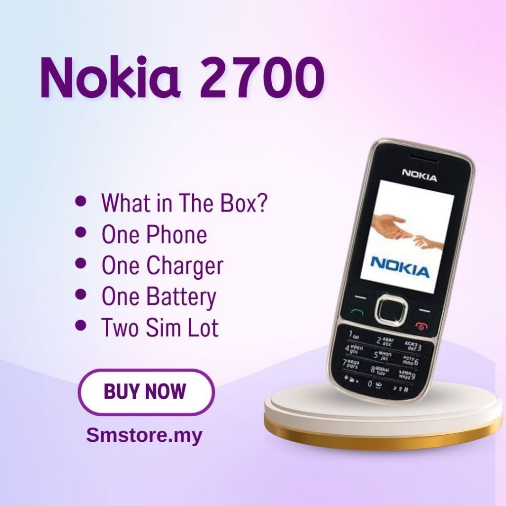 Nokia 2700 Classic Unlocked GSM 2MP FM MP3 Player Mobile Phone 2GB ...