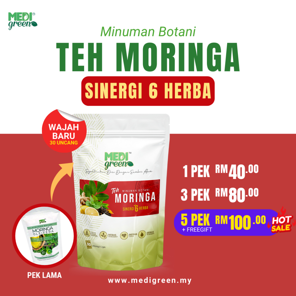 Teh Moringa Sinergi 6 Herba | 30 uncang | MEDIgreen™ | Shopee Malaysia