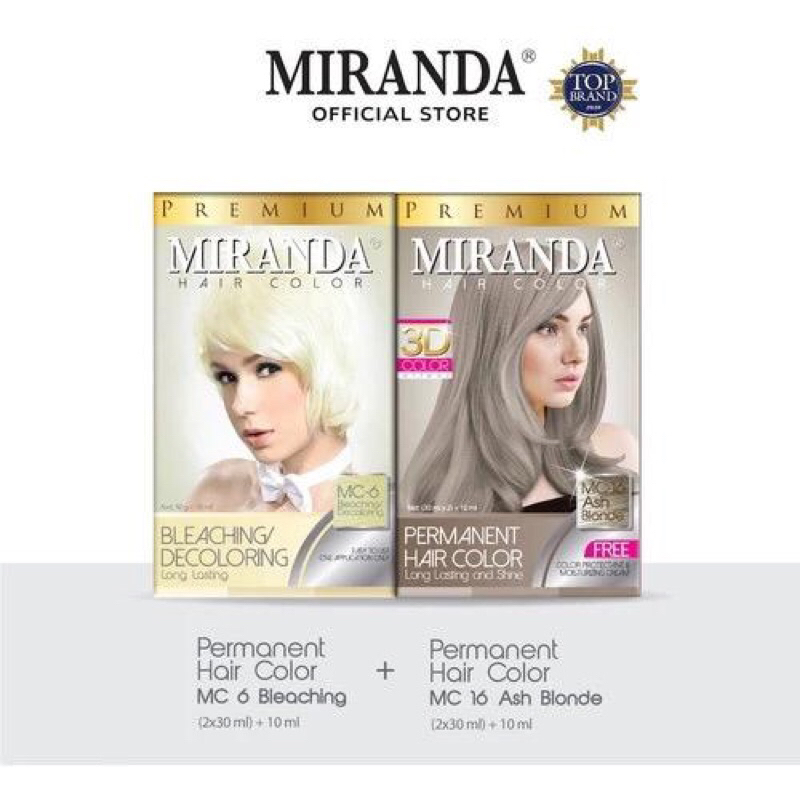 [Ready Stock] MIRANDA PERMANENT HAIR COLOR 3D [ 2x30+10ML ] Mc-16 Ash ...