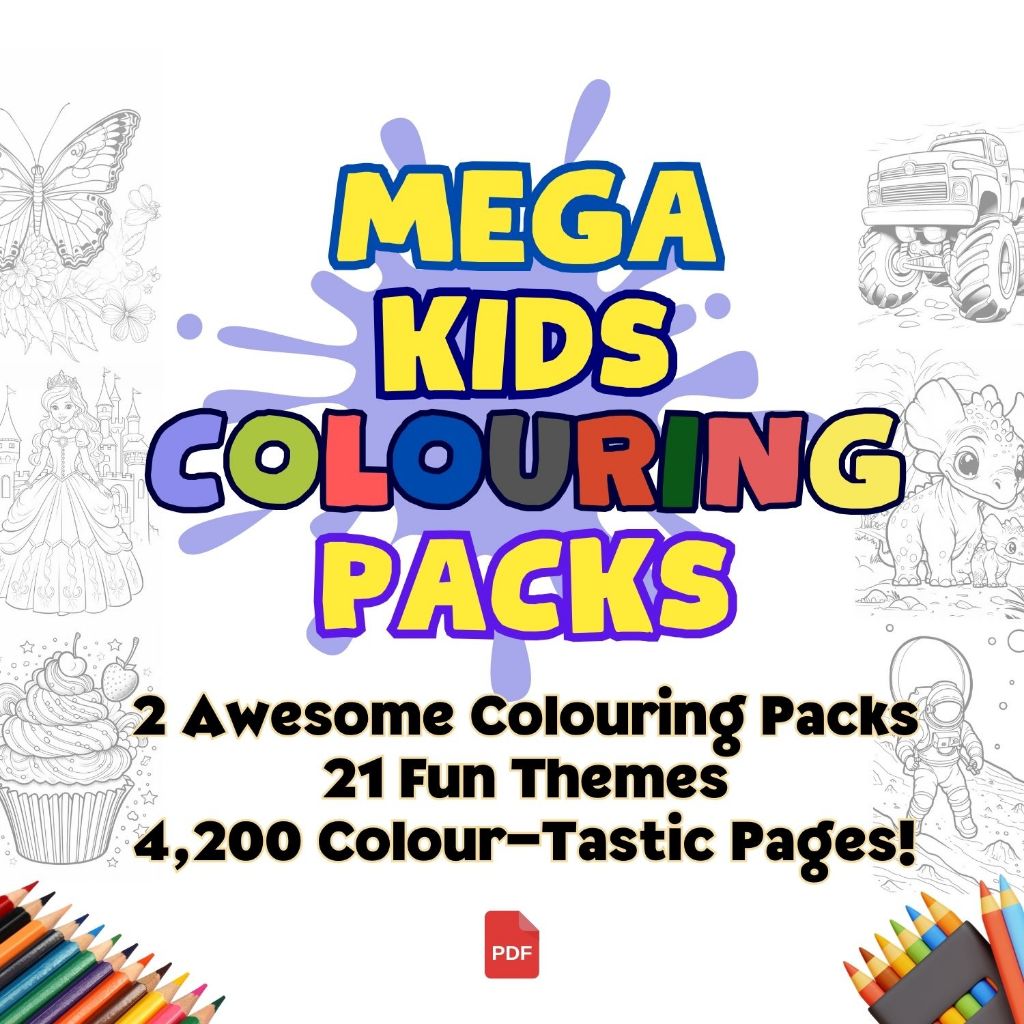 Mega Kids Colouring Packs | Cute Colouring Pages | For Kids and Adults ...