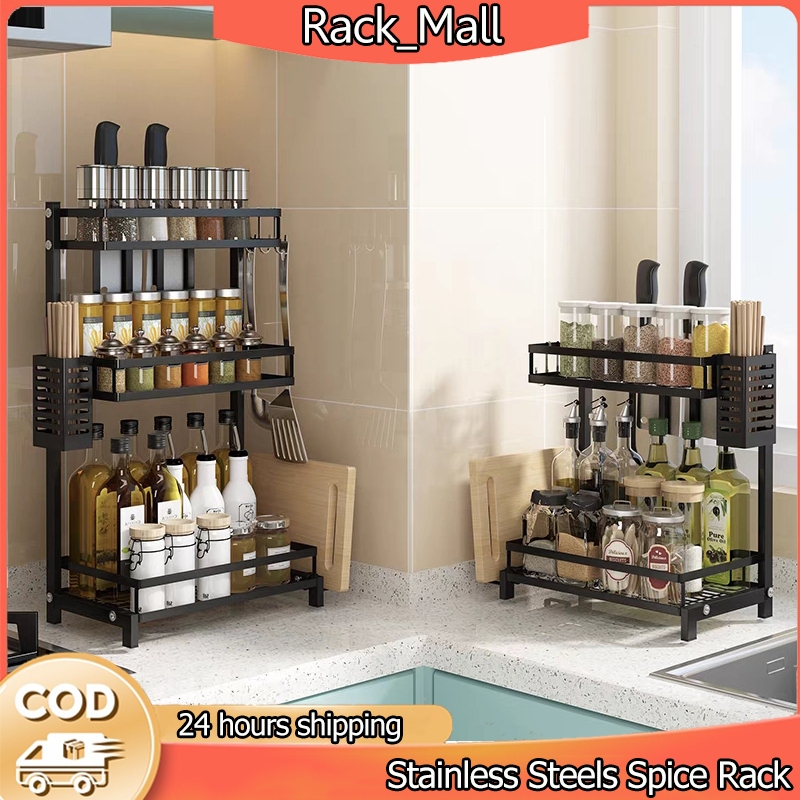 2/3 Layer Rak Rempah Ratus Dapur Spice Rack Kitchen Stainless Steel ...