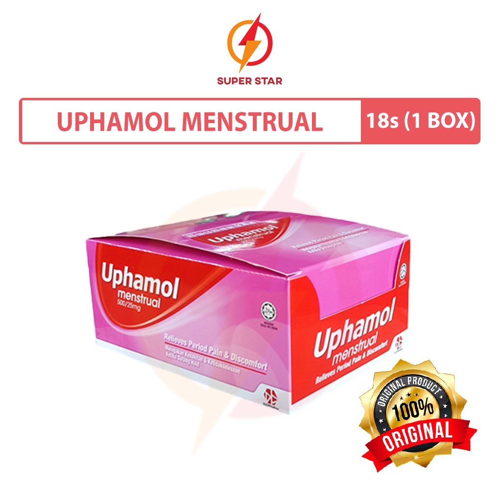 UPHAMOL Menstrual Tablet 500/25mg 10s x 18 Tablets (1 Box) | Shopee ...