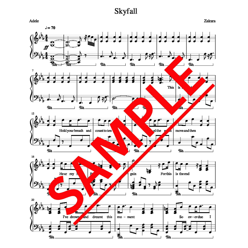Skyfall (Adele) Piano Music Sheet | Sheet Music [PDF] | Shopee Malaysia