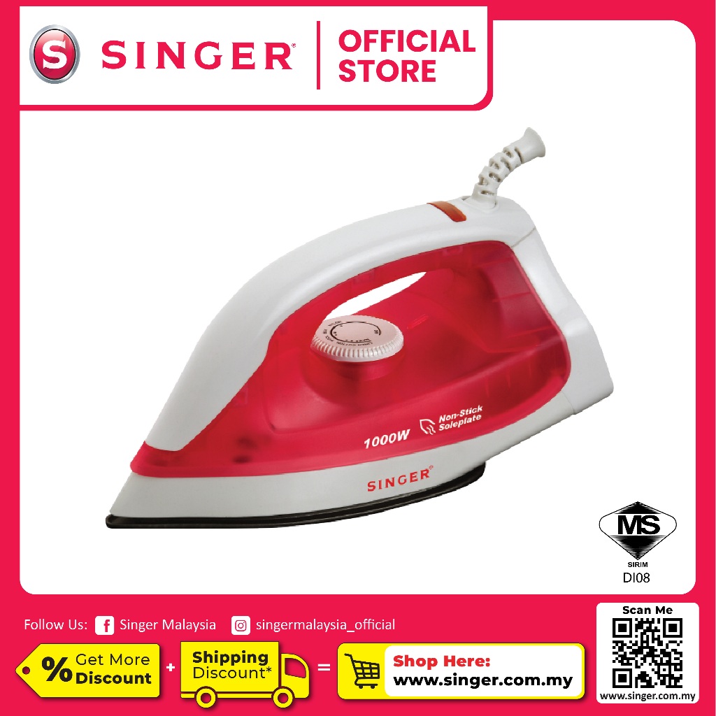 SINGER Light Weight Dry Iron (Seterika) DI08 | Shopee Malaysia