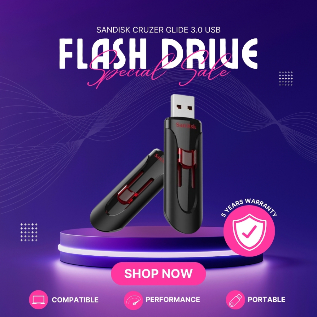 💥ORI KL💥 Sandisk Cruzer Glide Pendrive USB 3.0 USB Flash Drives 64GB ...