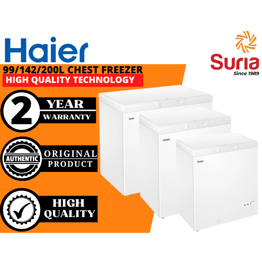 (Free Delivery Penang,Kedah & Perlis) Haier 100L/142L/200L R600a Chest Freezer Peti Beku BD ...