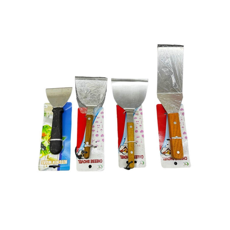 Stainless Steel Teppanyaki Turner Wooden Handle Cooking Scraper Griddle ...