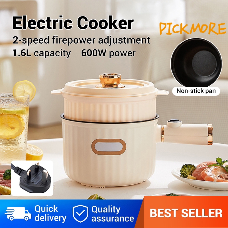 My spot Electric Cooker non stick cooker with steamer 1.6L frying ...