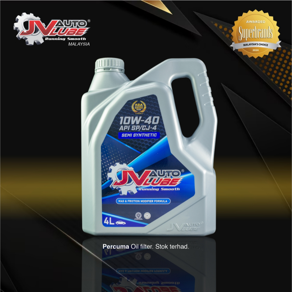 JV AUTO LUBE SEMI SYNTHETIC ENGINE OIL 10W-40 API SP/CJ4 4LITER 10,000KM | Shopee Malaysia