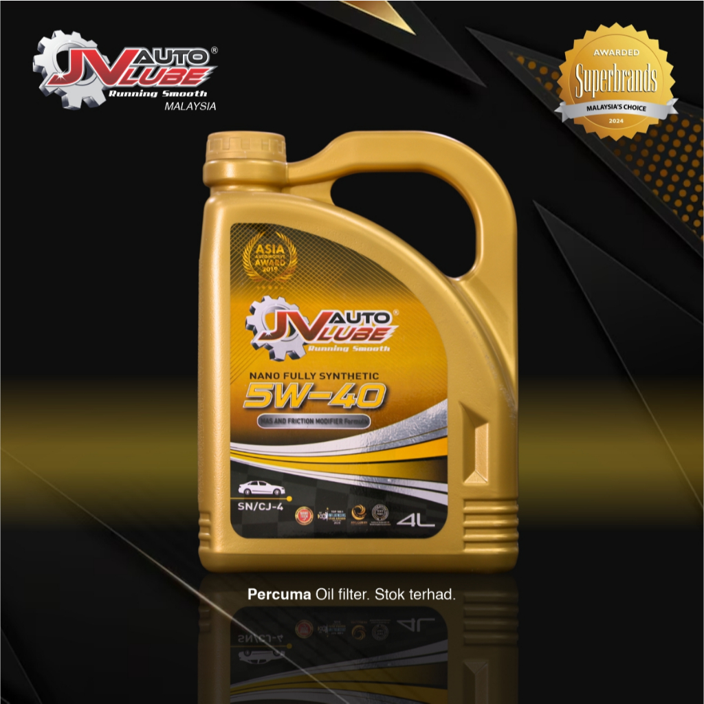 JV AUTO LUBE ENGINE OIL FULLY SYNTHETIC 5W-40 (4LITER) 10,000KM ...
