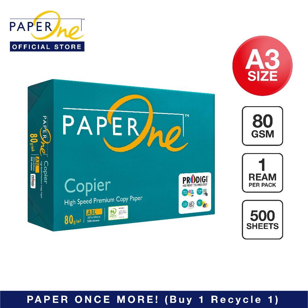 PaperOne A3 Copier Paper 80gsm 500 Sheets | Shopee Malaysia