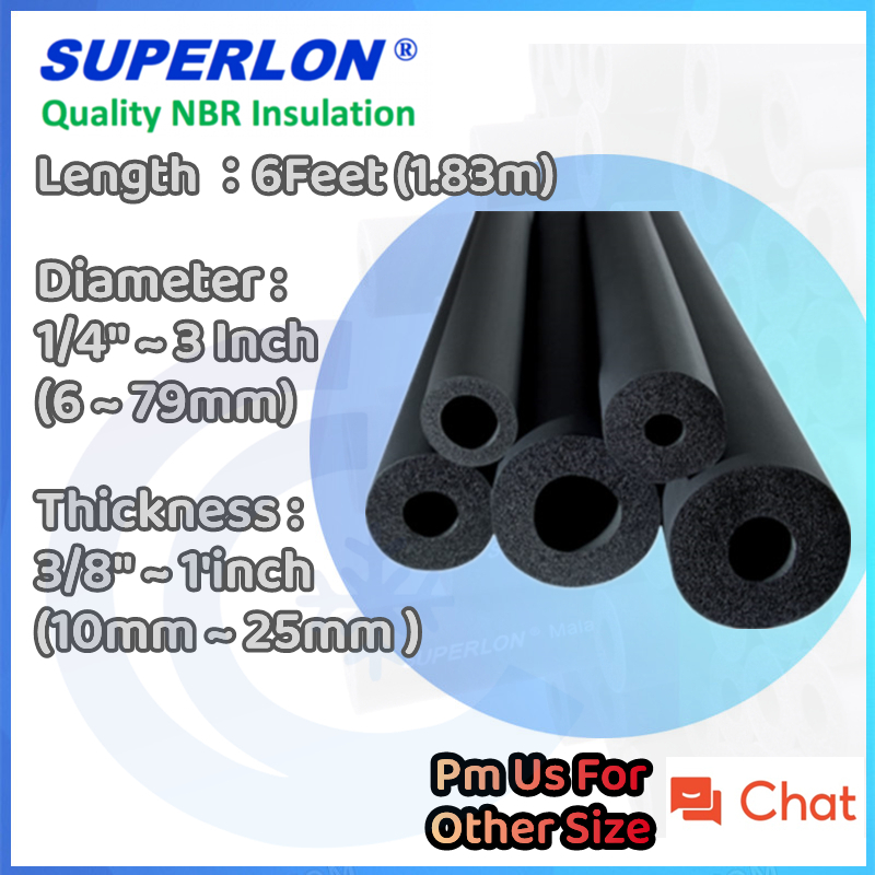 SUPERLON PIPE Insulation Pipe Aircond Pipe Copper Insulation Pipe Black ...