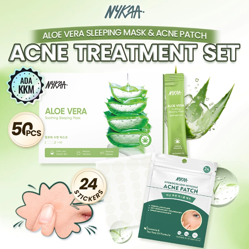NYKAA Hydrocolloid Acne Patch Pimple Removal 24 Stickers Aloe Vera ...