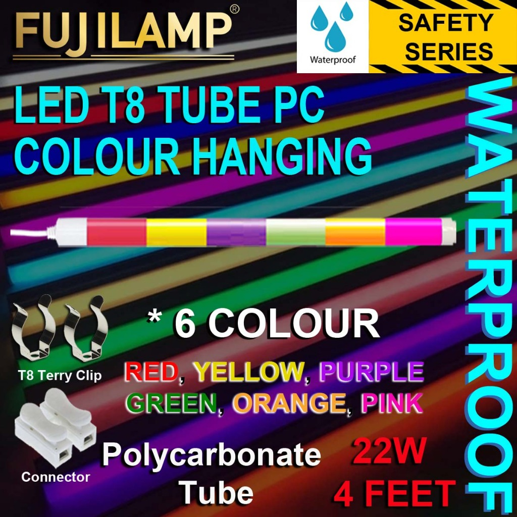 LED Colour Light Tube Weatherproof 4ft T8 22W Multi Color Tube Red ...