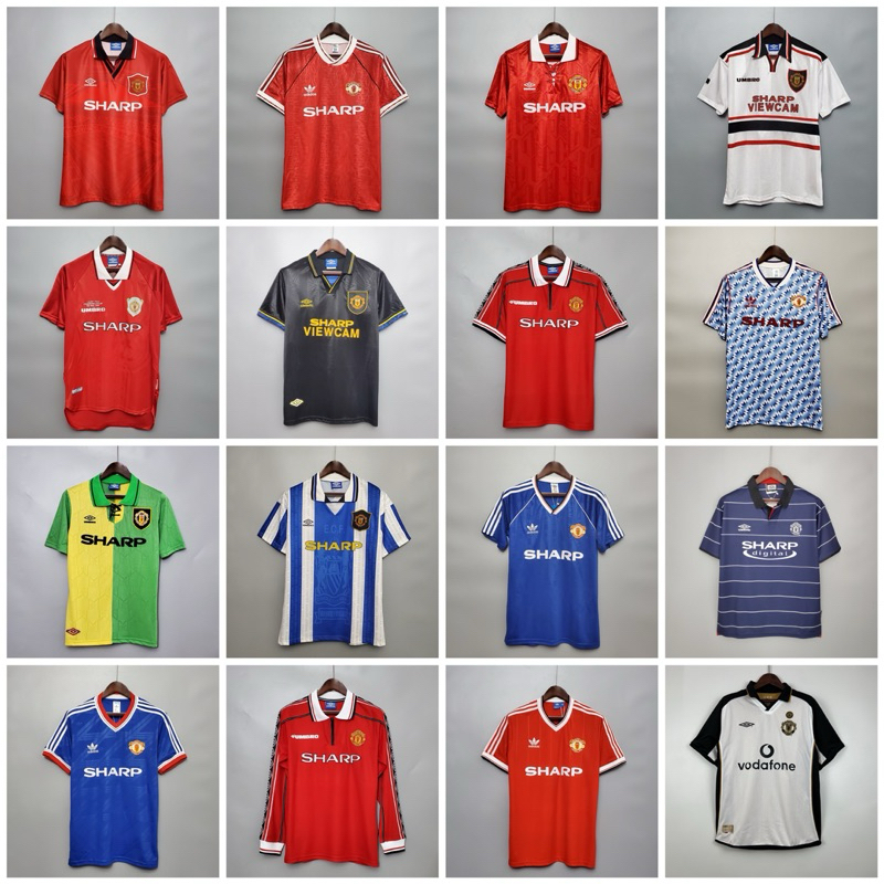 RETRO!!! MAN UNITED 1900+ SEASON VINTAGE KIT JERSEY & LONG SLEEVE ...