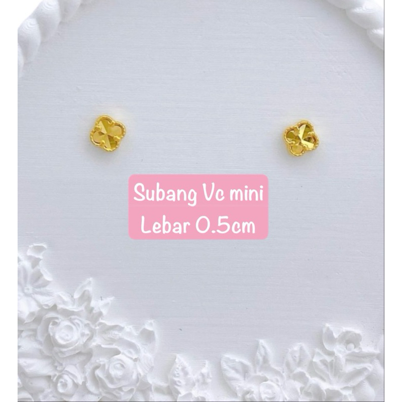 Subang paku stud bunga VC comel emas 916 | Shopee Malaysia
