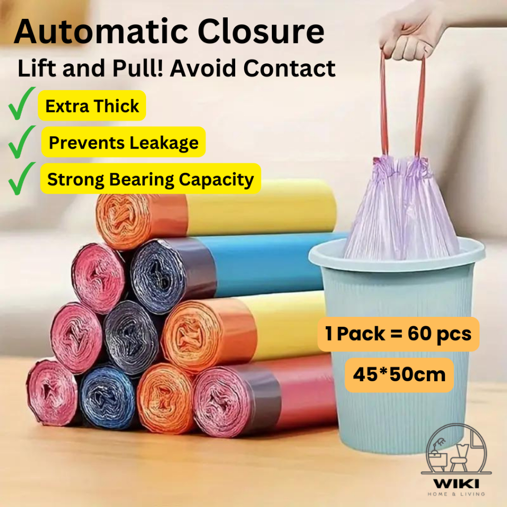 45cmx50cm DRAWSTRING Garbage Bag Thick Super load bearing Rubbish Bag ...