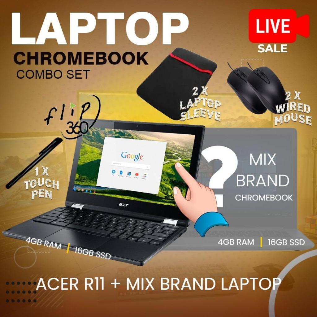 (Refurbished) [360° Flip Touch] Acer R11 Chromebook Laptop (Celeron/4GB ...