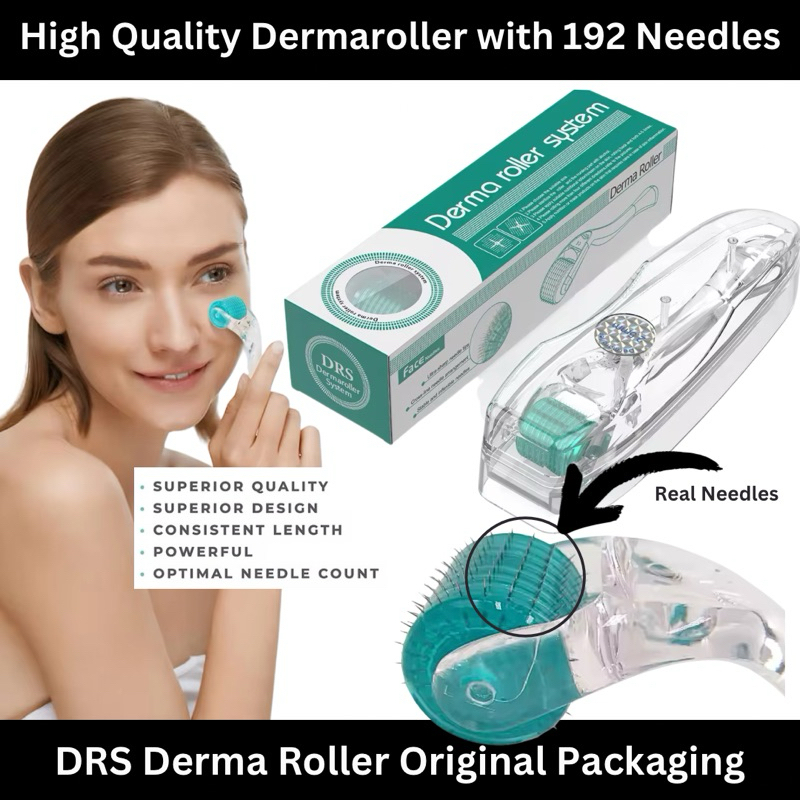 🎈Derma Roller DRS 192 Real Needle Microneedle Scar Hair Growth Beard ...