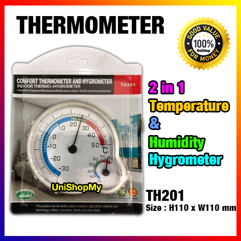 2 in 1 Round Temperature and Humidity Thermometer - Suhu dan Kelembapan ...
