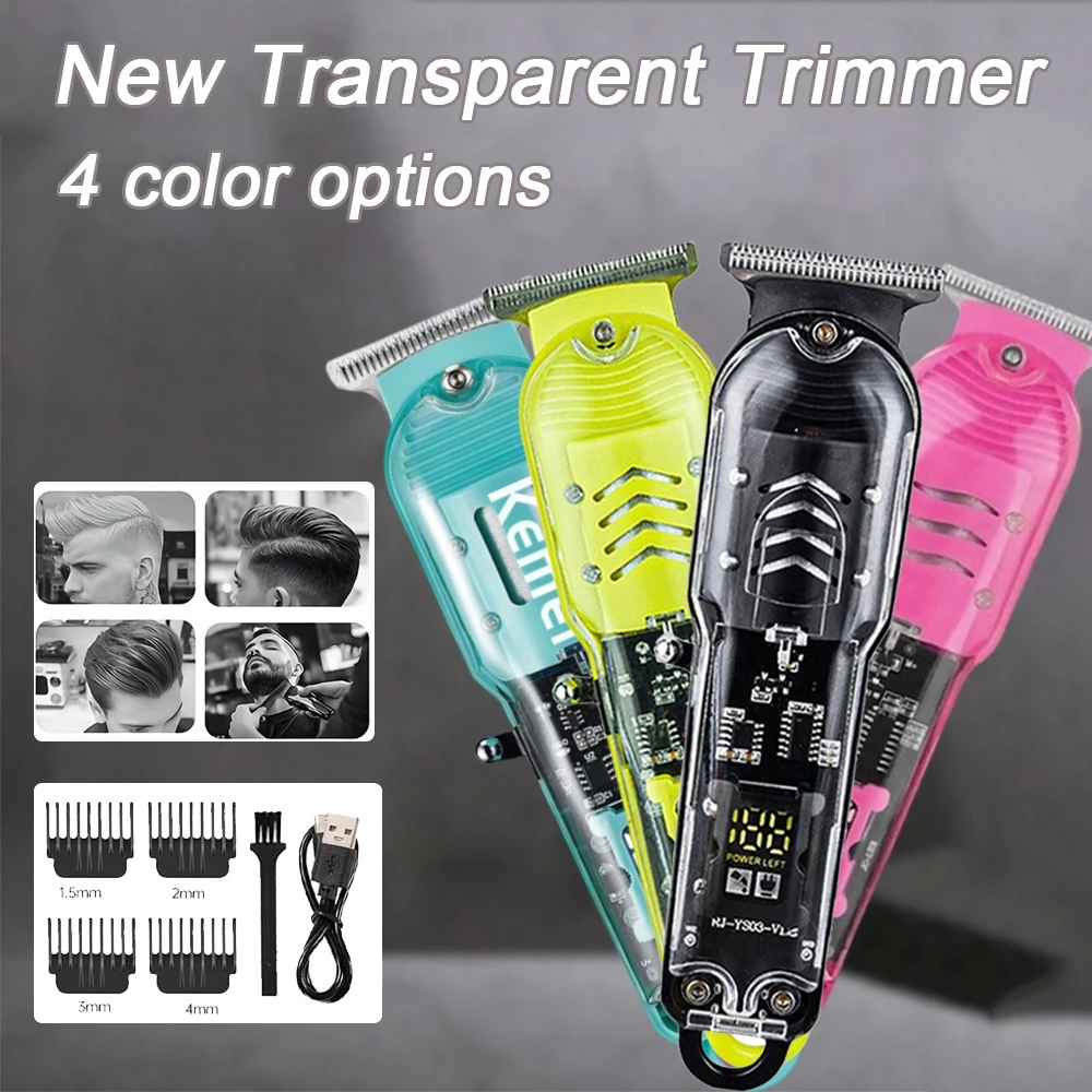 Transparent Trimmer Hair Clipper Rechargeable Small Silent Electric ...