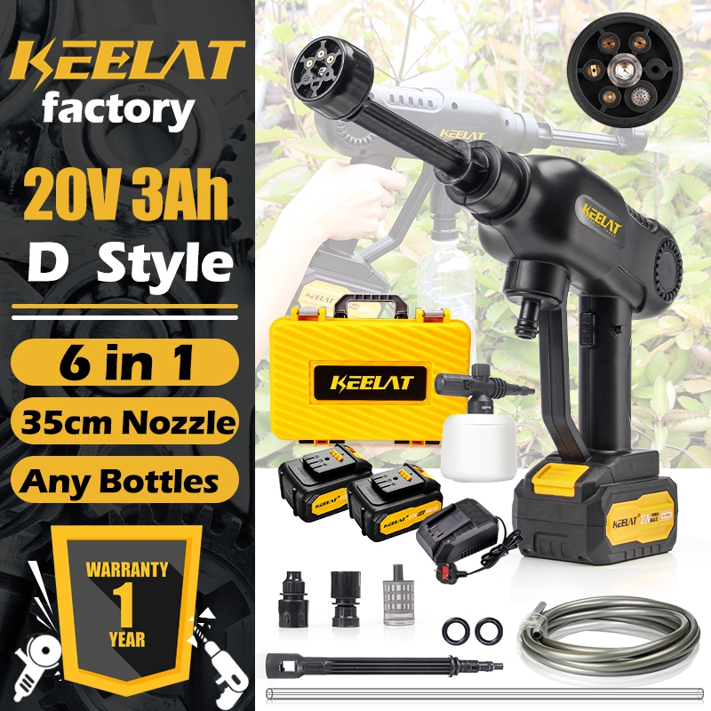 keelat Cordless Water Jet Mesin Cuci Kereta Car Washer Handheld Sprayer ...