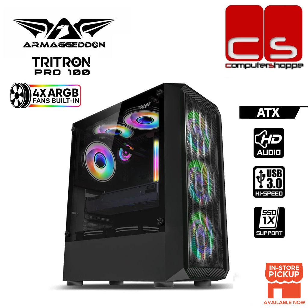 Armaggeddon Tritron Pro 100 ATX PC Case - Black/White | Shopee Malaysia