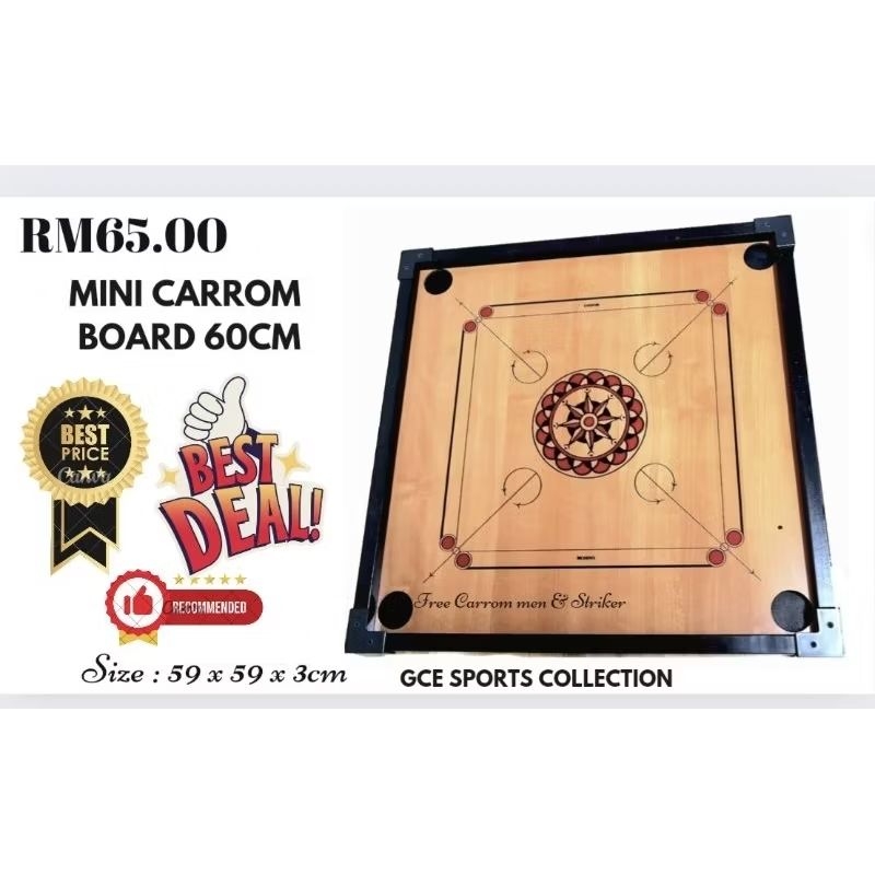 Mini Carrom Board 60cm. | Shopee Malaysia