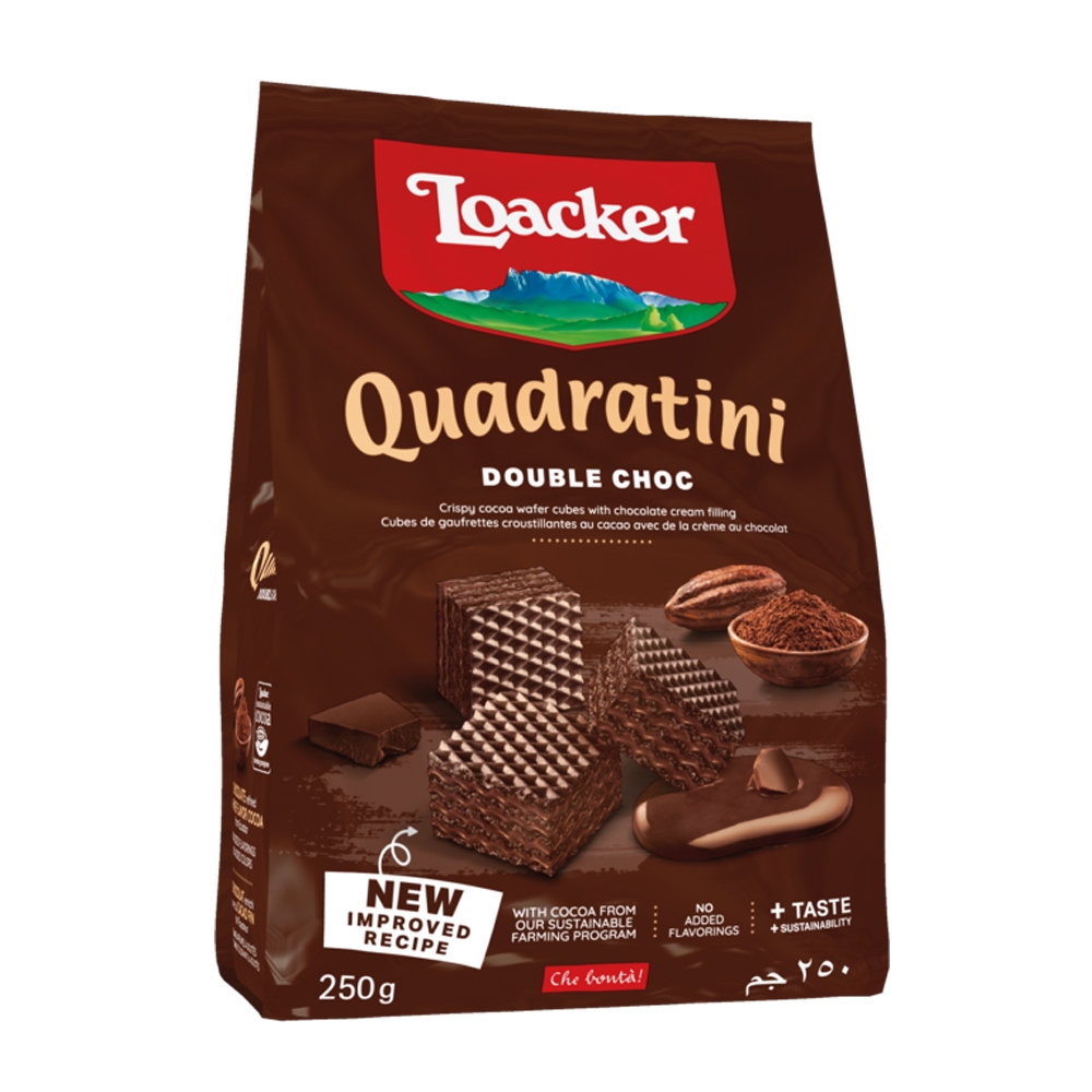 LOACKER QUADRATINI DOUBLE CHOC 250G wafer waffle cookie biskut biscuit ...