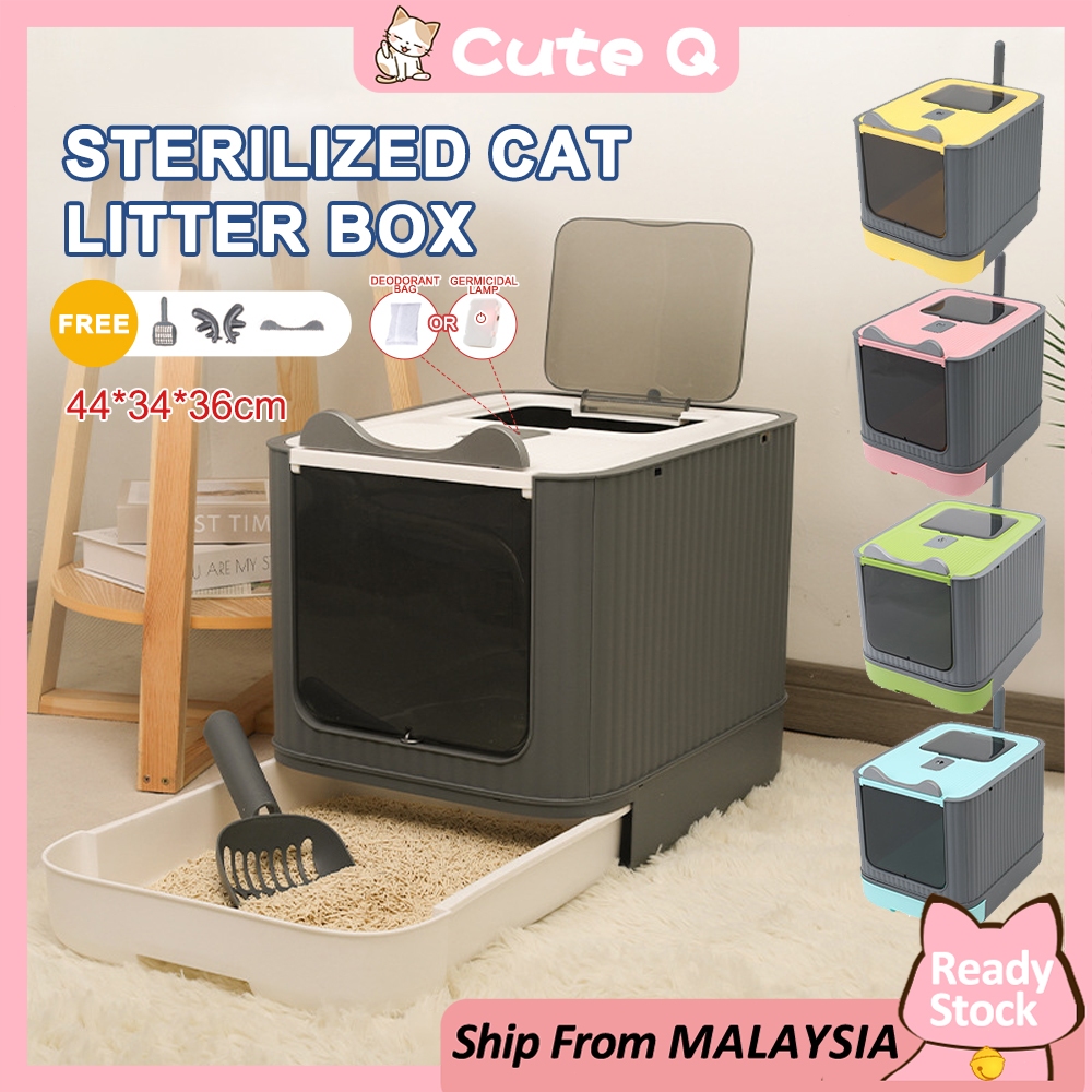 Cute Q Cat ear/antlers cat litter box cat toilet bekas pasir kucing ...